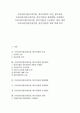 우리나라기업(국내기업, 한국기업)의 요인, 업무관리, 우리나라기업(국내기업, 한국기업)의 환경변화, 인력확보, 우리나라기업(국내기업, 한국기업)의 도산원인, 전략, 우리나라기업(국내기업, 한국기업) 정책 과제-1페이지