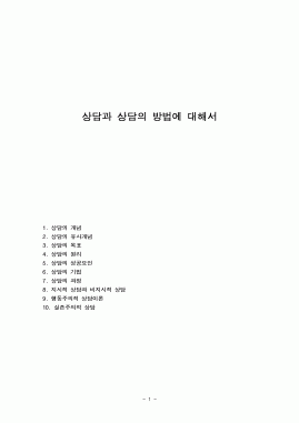 상담(Counseling)과 상담의 방법(Counseling Processes and Methods)에 대해서 {상담의 개념, 유사개념, 목표, 원리, 성공요인, 기법, 과정, 지시적 상담과 비지시적 상담, 행동주의적 상담이론, 실존주의적 상담}-1페이지