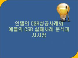 인텔의 CSR성공사례와 애플의 CSR 실패사례 분석과 시사점-1페이지