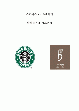 카페베네(Caffe Bene) vs 스타벅스(Starbucks) 마케팅전략 비교분석 - 스타벅스 vs 카페베네 기업분석,SWOT분석과 마케팅 4P,STP 전략비교분석및 스타벅스,카페베네 마케팅전략 비교분석 보고서-1페이지