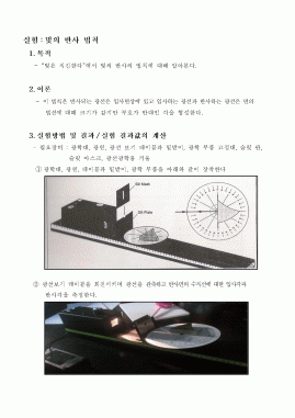 빛의반사법칙 실험 보고서-1페이지