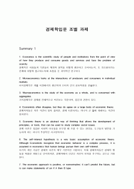 경제학입문 조별 과제  Summary 번역-1페이지