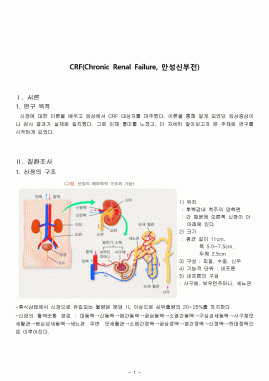 CRF(Chronic Renal Failure, 만성신부전)-1페이지