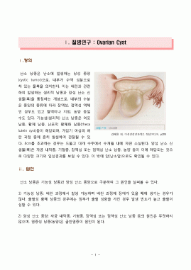 [여성건강간호학실습] 난소낭종(ovarian cyst) 케이스 스터디-1페이지