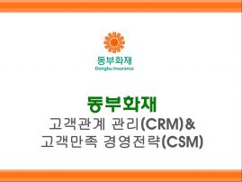 동부화재Dongbu Insurance  고객관계 관리(CRM)& 고객만족 경영전략(CSM)-1페이지
