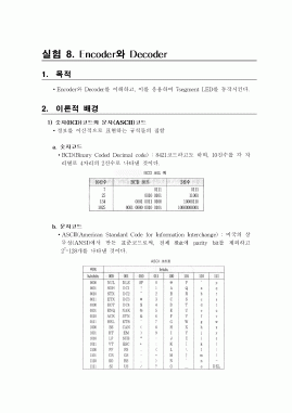 Encoder와 Decoder(예비+결과)(기초회로실험)-1페이지