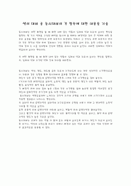 색의 대비 중 동시대비의 각 항목에 대한 내용을 기술-1페이지