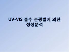 UV (UV-VIS 흡수 분광법에 의한 정성분석) PPT-1페이지
