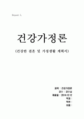 건강 가정 결혼 계획서-1페이지