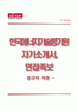 한국에너지기술평가원자기소개서+면접기출문제,한국에너지기술평가원자소서,한국에너지기술평가원합격자기소개서,한국에너지기술평가원자소서항목,면접예상질문,- 정규직 직원-1페이지