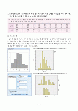 (30점 만점) 한국방송통신대학교 정보통계학과 통계학개론 출석수업대체 실험실습과제-1페이지
