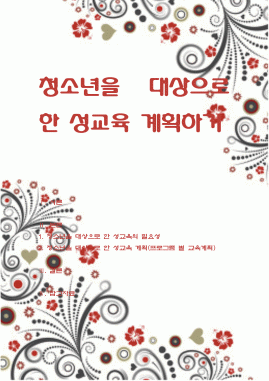 청소년을 대상으로 한 성교육 계획하기(프로그램)-1페이지