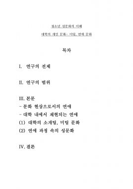 [청소년 성문화의 이해] 대학의 개인 문화- 미팅, 연애 문화 -1페이지