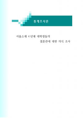 [통계조사론] 서울소재 4년재 대학생들의 결혼관에 대한 의식 조사-1페이지