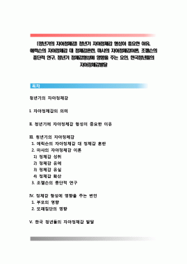 [청년기의 자아정체감] 청년기 자아정체감 형성이 중요한 이유, 에릭슨의 자아정체감 대 정체감혼란, 마샤의 자아정체감이론, 조젤슨의 종단적 연구, 청년기 정체감형성에 영향을 주는 요인, 한국청년들의 자아정체-1페이지