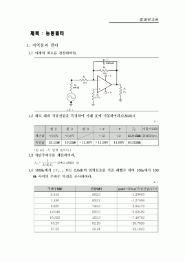 실험2 능동필터 결과보고서-1페이지