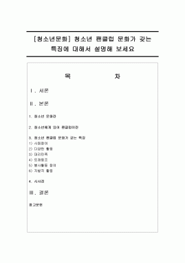 [청소년문화] 청소년 팬클럽 문화가 갖는 특징에 대해서 설명해 보세요 - 팬클럽 문화-1페이지