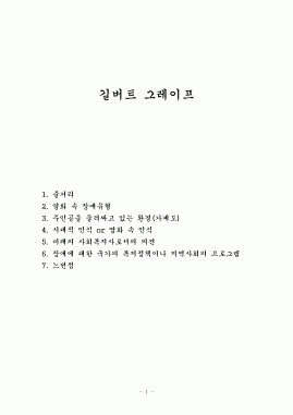 길버트그레이프 영화감상문(사회복지정책, 지적장애, 폭식장애, 장애인주인공, 사회복지정책, 프로그램계획)-1페이지