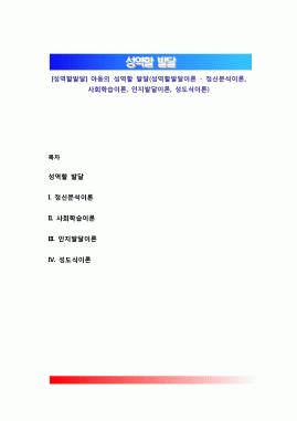 [성역할발달] 아동의 성역할 발달(성역할발달이론 - 정신분석이론, 사회학습이론, 인지발달이론, 성도식이론)-1페이지