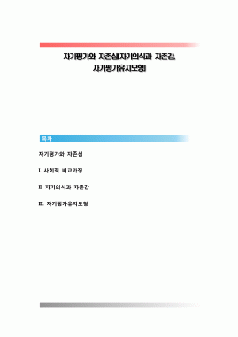 자기평가와 자존심(자기의식과 자존감, 자기평가유지모형)-1페이지