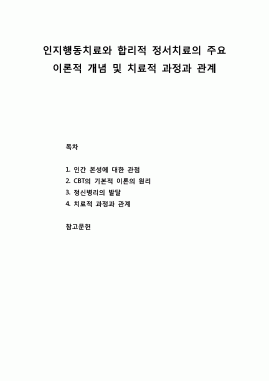 [상담과 심리치료] 인지행동치료와 합리적 정서치료의 주요 이론적 개념 과 치료적 과정과 관계-1페이지