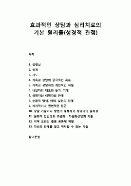 [상담과 심리치료] 효과적인 상담 및 심리치료의 기본 원리들(성경적 관점)-1페이지