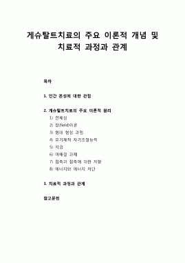 [상담相談과 심리치료] 게슈탈트치료의 인간 본성에 대한 관점과 주요 이론적 개념 및 치료적 과정과 관계-1페이지