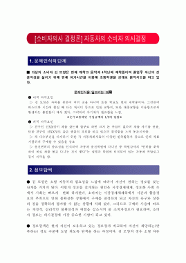 [소비자의사 결정론] 자동차의 소비자 의사결정-1페이지