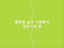  행복한 삶과 사회복지 - 청년기의 꿈-1페이지