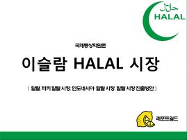  국제통상학원론 - 이슬람 HALAL 시장 ( 할랄, 터키 할랄 시장, 인도네시아  할랄 시장, 할랄 시장 진출방안 )-1페이지