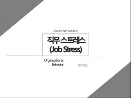  조직행동론 ( Organizational Behavior ) - 직무스트레스 ( Job Stress )-1페이지