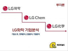  투자론 - LG화학( LG화학 기업분석, 기업소개,  경제분석, 산업분석, 기업분석 )-1페이지