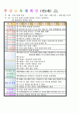 평가인증 만5세 6월 우리동네 보육일지(보육실습일지)-1페이지