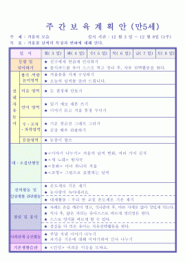 만5세 평가인증 통과한 12월 \겨울/새해\ 보육일지(보육실습일지)-1페이지