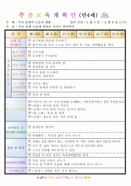 만4세 평가인증 통과한 6월 \우리동네\ 보육일지(보육실습일지)-1페이지