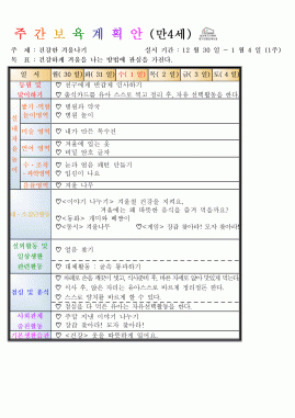 만4세 평가인증 통과한 1월 \겨울과놀이/생활과도구\ 보육일지(보육실습일지)-1페이지