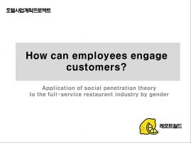  호텔사업계획프로젝트 - 성별논문 ( How can employees engage customers )-1페이지