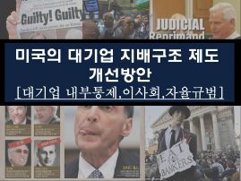 미국의 대기업 지배구조 제도 개선방안[대기업 내부통제 및 이사회,자율규범]-1페이지