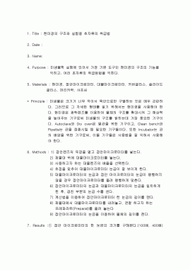 실험보고서 - 현미경의 구조와 micrometer 사용법-1페이지