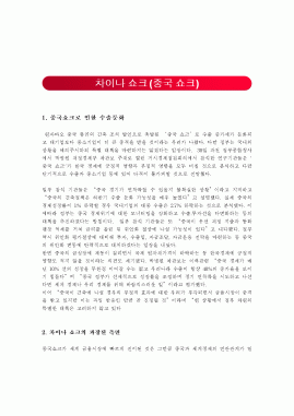 [사회] 차이나 쇼크에 관한 의견정리, 중국쇼크-1페이지