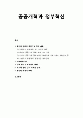 [행정학] 공공개혁과 정부혁신 - 국민의 정부의 공공개혁 주요 내용, 신공공관리론, 정부 혁신과 관료제의 해체 등-1페이지