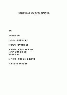 [교육평가순서] 교육평가의 절차(단계)-1페이지