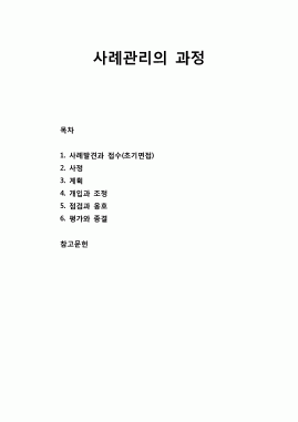 [사회복지실천론] 사례관리의 과정에 대한 이해 - 사례발견과 접수(초기면접), 사정, 계획, 개입과 조정, 점검과 옹호, 평가와 종결-1페이지