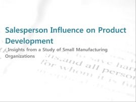 Salesperson influence on Product Developement-1페이지