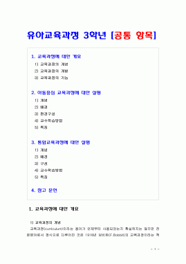 [유아교육과정 1번항목] 아동중심 교육과정과 통합 교육과정의 개념 및 배경, 교수학습방법, 환경구성 (출처본문표기)-1페이지