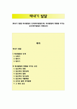 [태내기 발달] 태내발달의 단계(태아발달단계), 태내발달에 영향을 미치는 요인(태아발달의 영향요인)-1페이지