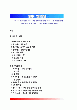 [영아기 언어발달] 영아기의 언어발달단계, 영아기 언어발달장애, 언어장애의 원인, 영아기 언어발달의 이론적 배경-1페이지