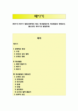 [태아기] 태아기 발달(생명체의 형성, 태내발달단계, 태내발달의 영향요인, 출산과정, 태아기의 발달장애)-1페이지