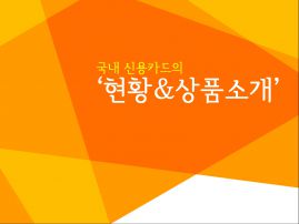 국내 신용카드의 현황 & 상품소개 -1페이지