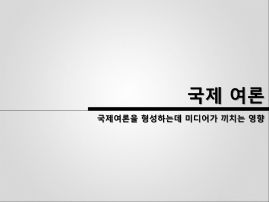 [국제 여론] 국제여론을 형성하는데 미디어가 끼치는 영향-1페이지